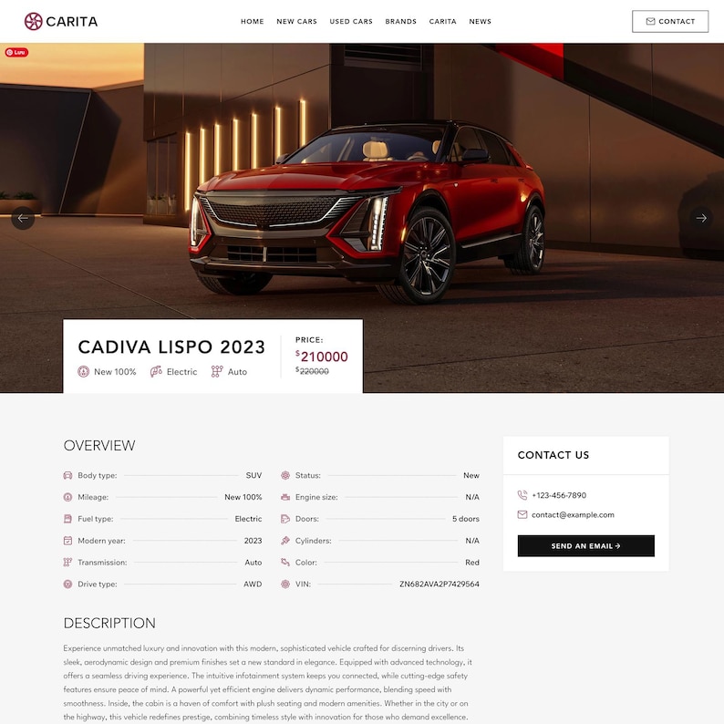 Wix Template for Car Dealer or Car Showrooms | Modern & Luxury Web ...