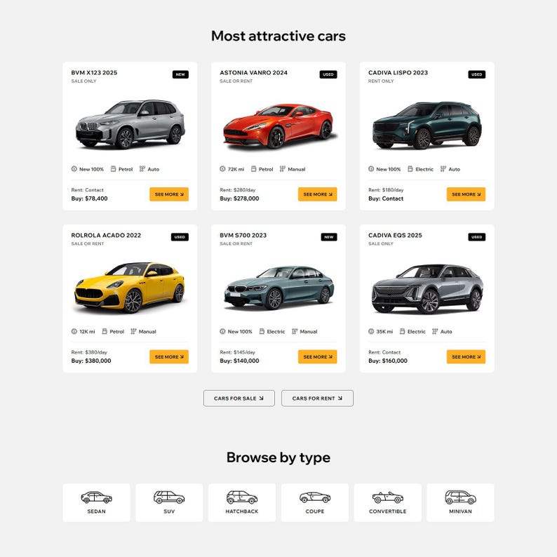 Wix Template for Car Dealerships and Showrooms (car Sales/rental ...