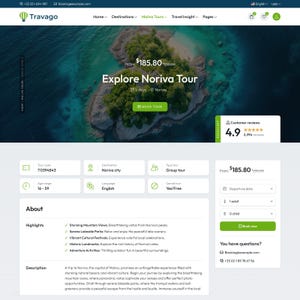 Travel & Tour Booking HTML Website Template, Modern and Unique Web ...