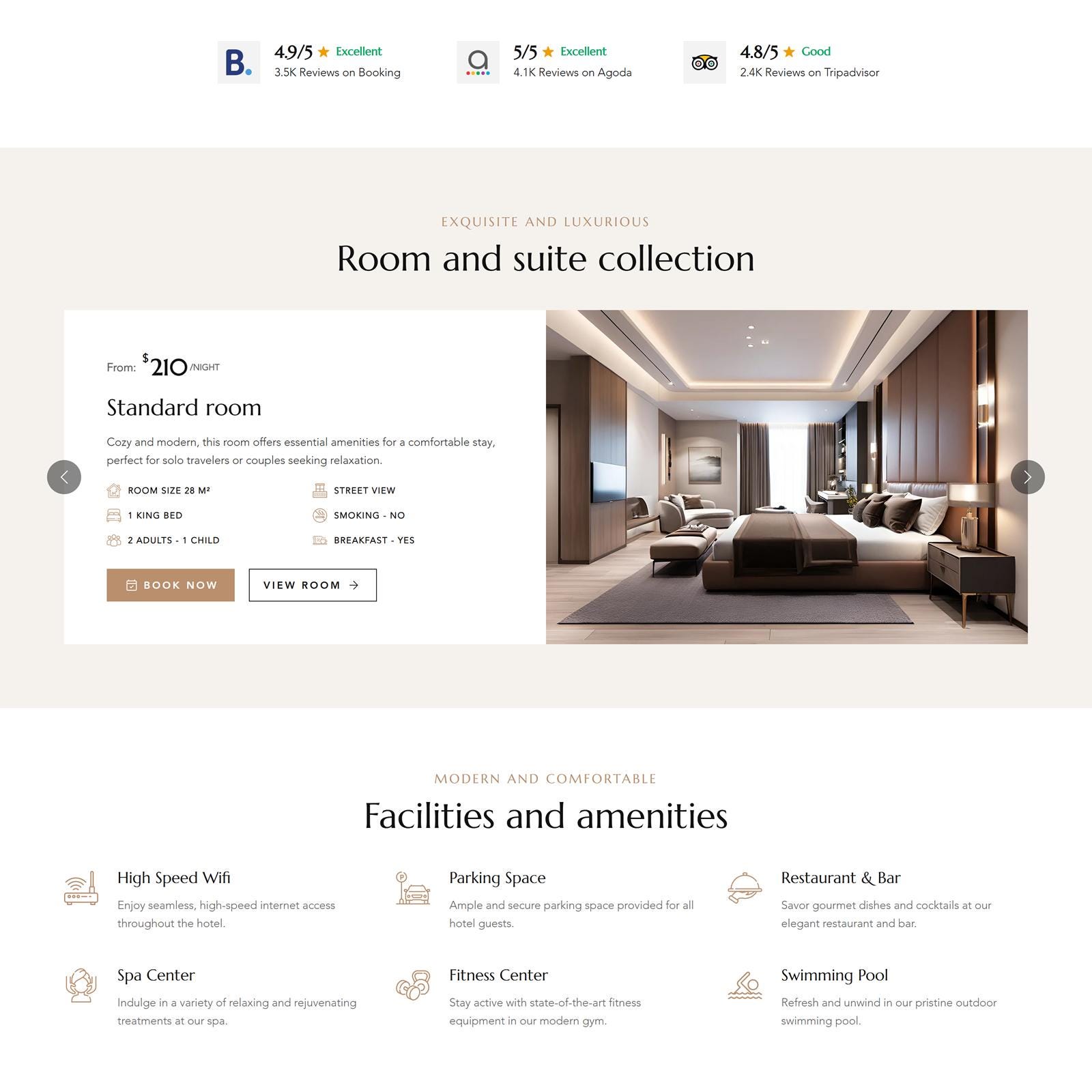 Wix Template for Hotels, Resort, Homestay, Hostel | Modern Web Design ...