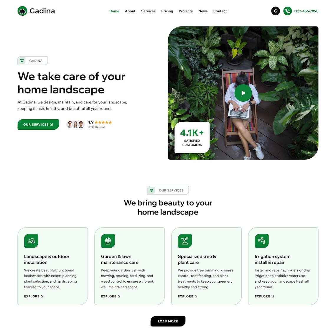 Wix Template for Landscaping, Gardening, Home Decoration Services ...