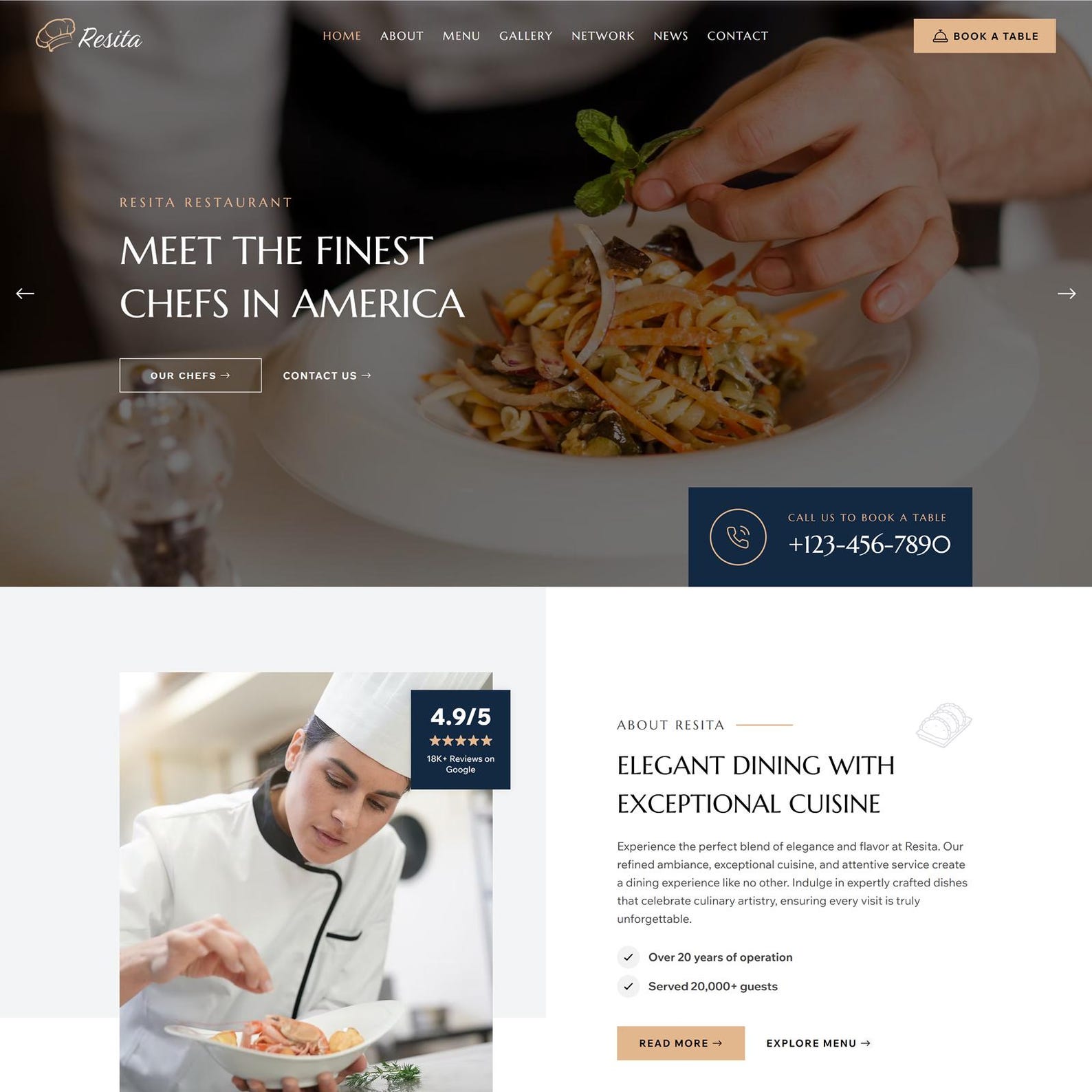 Wix Template for Restaurant, Bar and Coffee Shop | Luxury Web Design ...
