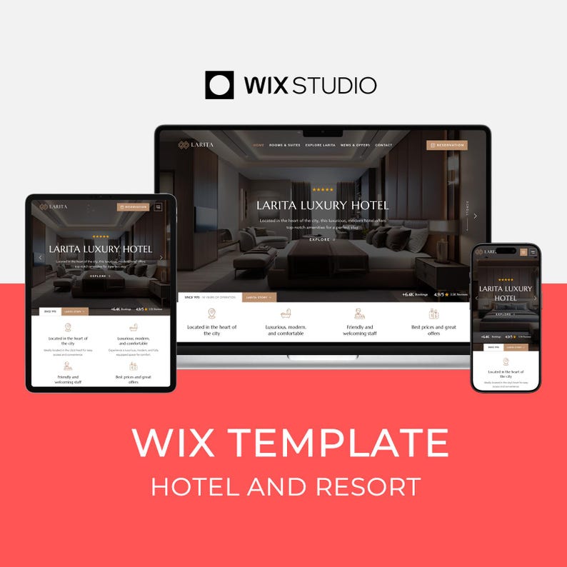 Wix Template for Hotels, Resort, Homestay, Hostel | Modern Web Design ...