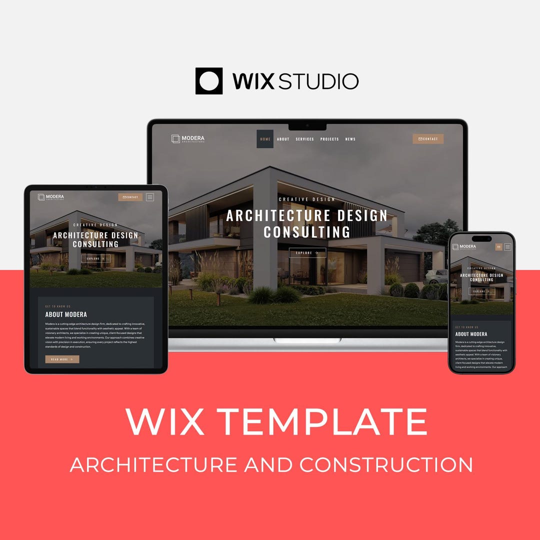 Wix Template for Architecture and Construction Websites, Modera Website ...