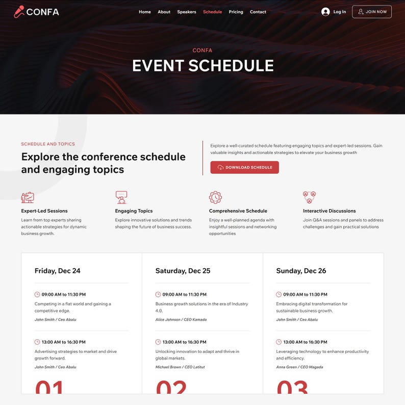 Wix Template for Conference, Seminars, Events, Training, Courses ...