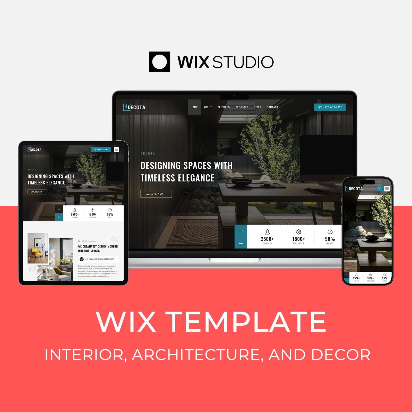 Wix Template for Interior, Architecture and Decoration Services ...