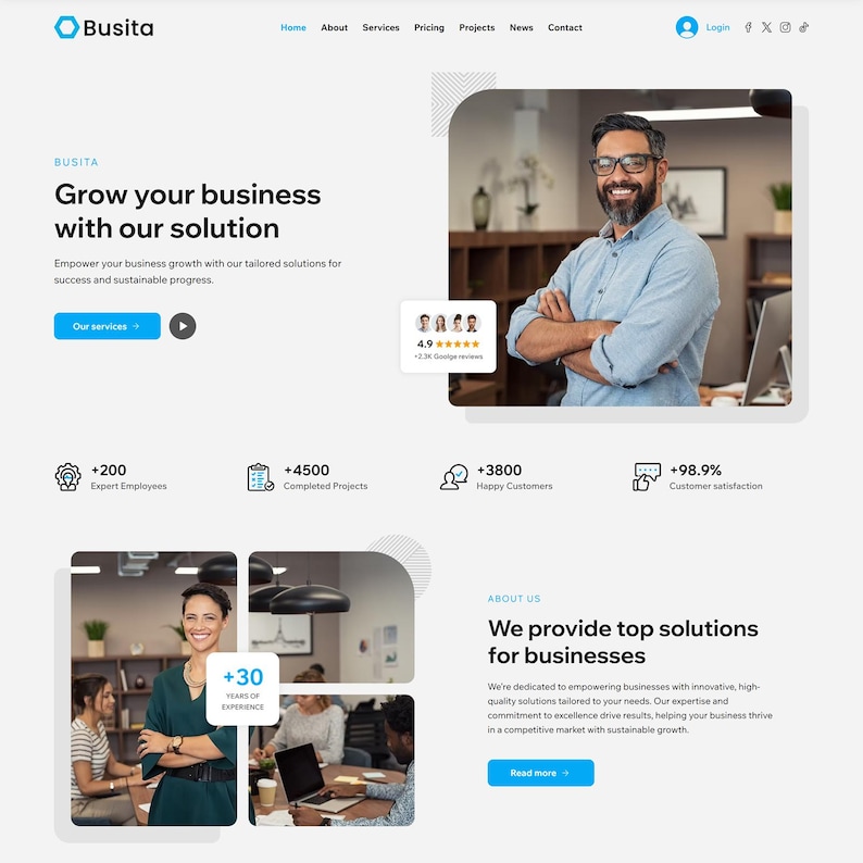 Wix Template for Corporate, Business Services, SAAS | Modern & Premium ...