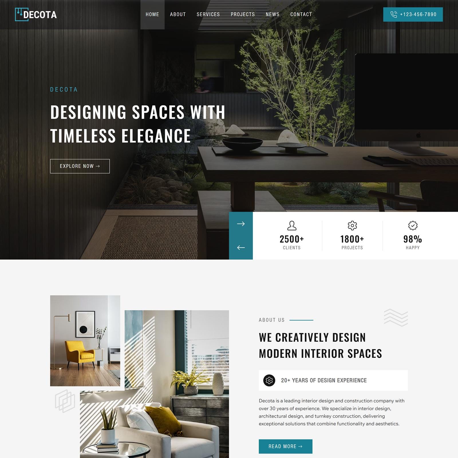 Wix Template for Interior, Architecture and Decoration Services ...