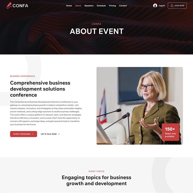 Wix Template for Conference, Seminars, Events, Training, Courses ...