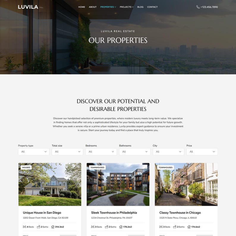 Wix Studio Template for Real Estate | Property Sales Website | Luvila ...