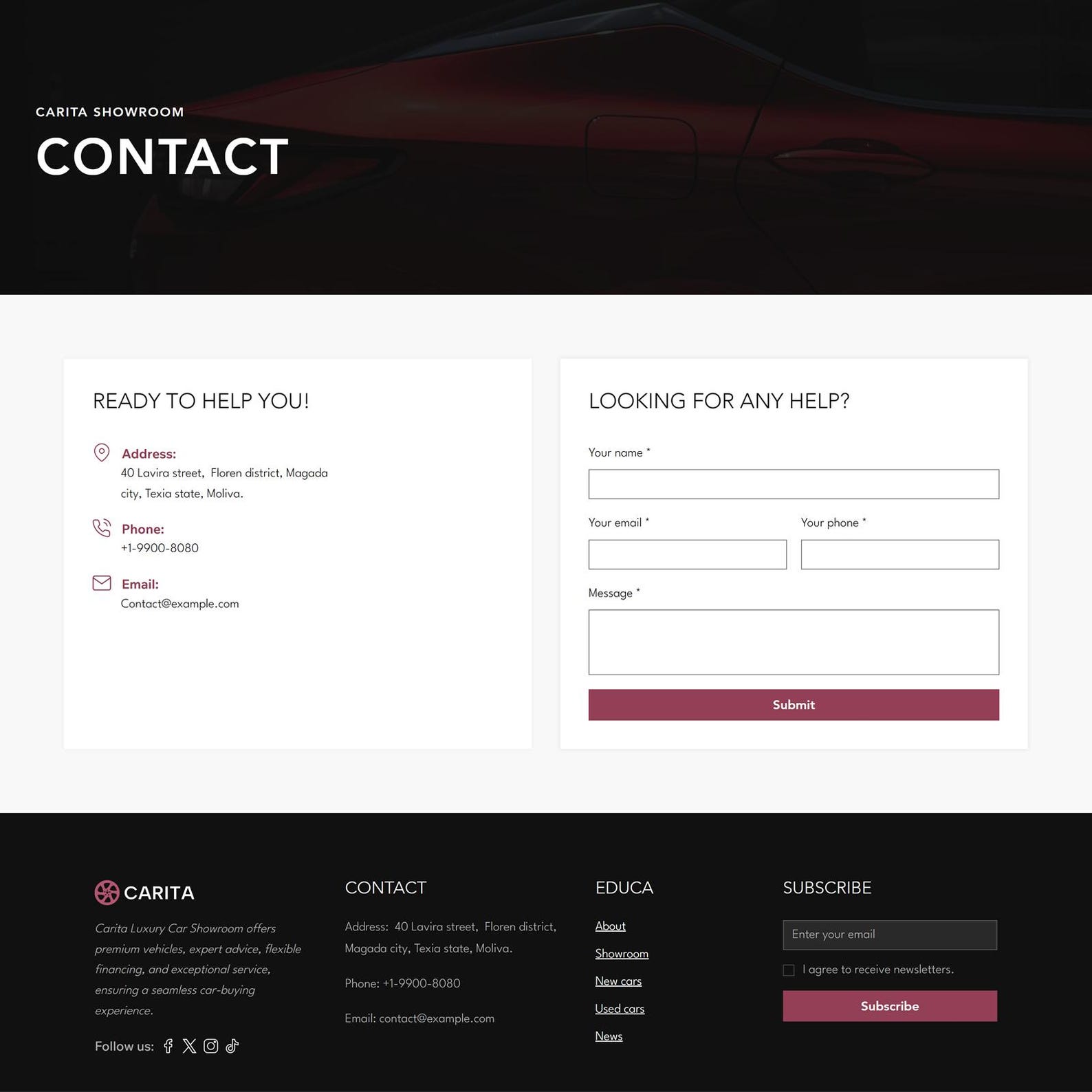 Wix Template for Car Dealer or Car Showrooms | Modern & Luxury Web ...
