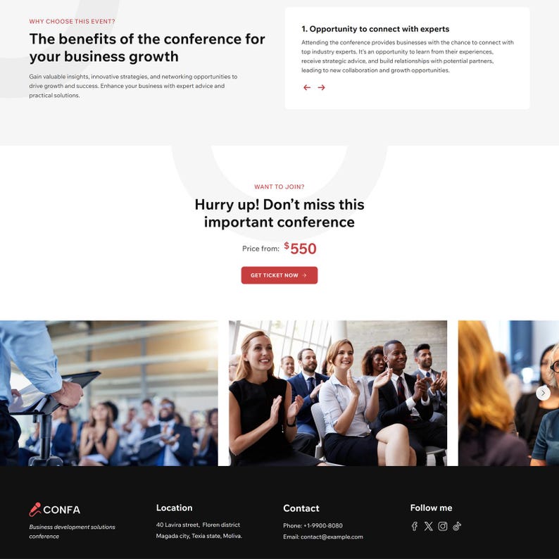 Wix Template for Conference, Seminars, Events, Training, Courses ...