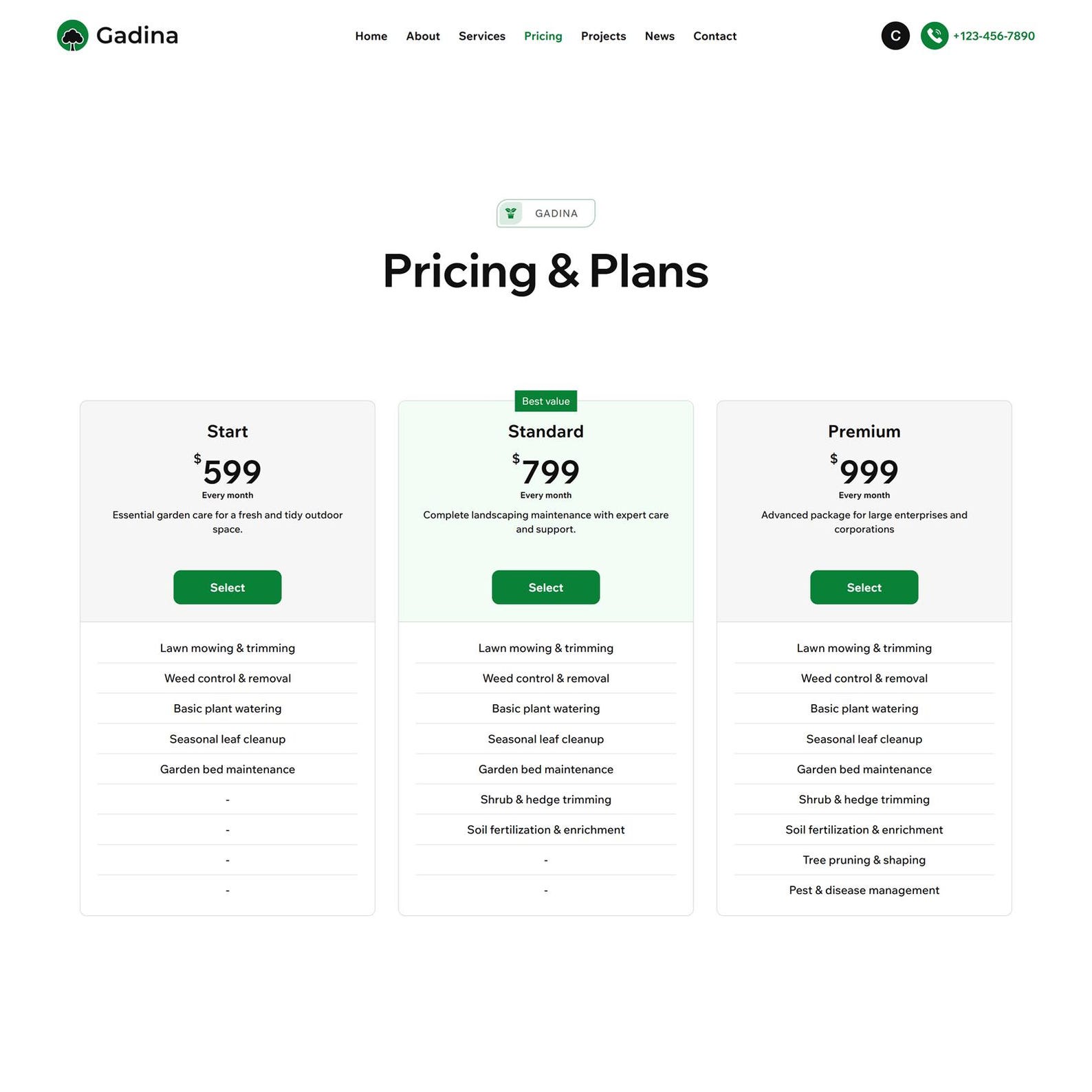 Wix Template for Landscaping, Gardening, Home Decoration Services ...