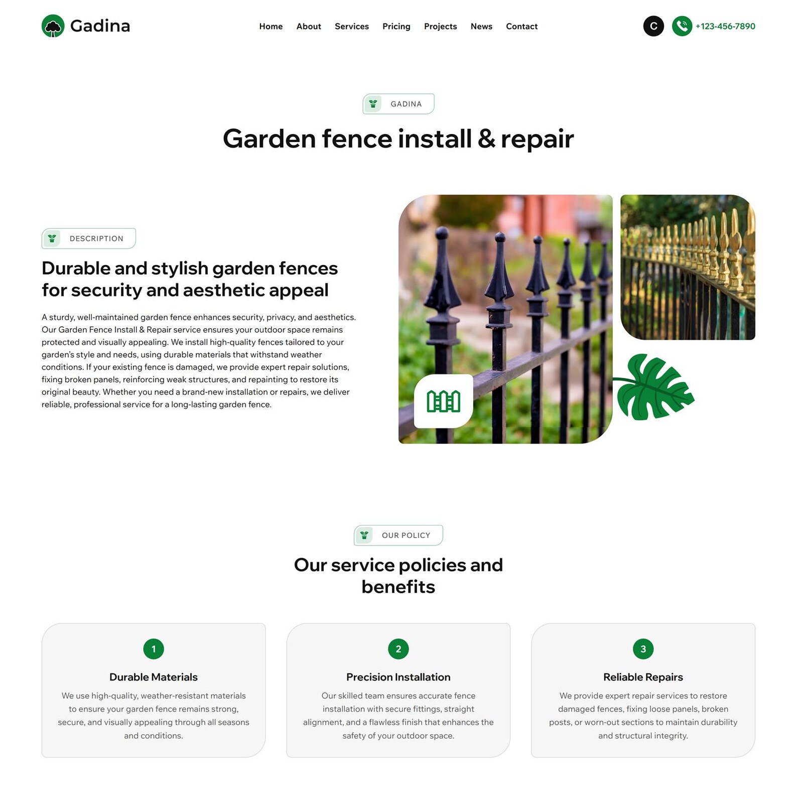 Wix Template for Landscaping, Gardening, Home Decoration Services ...
