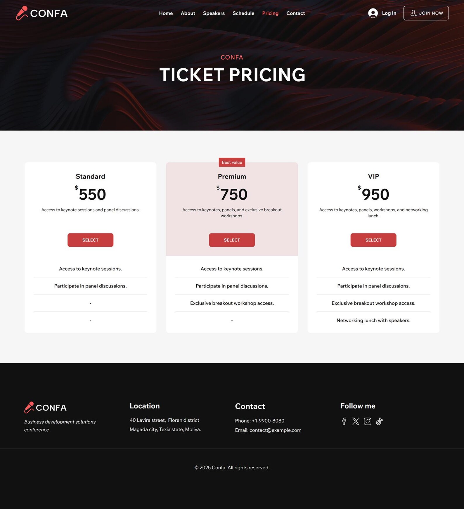 Wix Template for Conference, Seminars, Events, Training, Courses ...