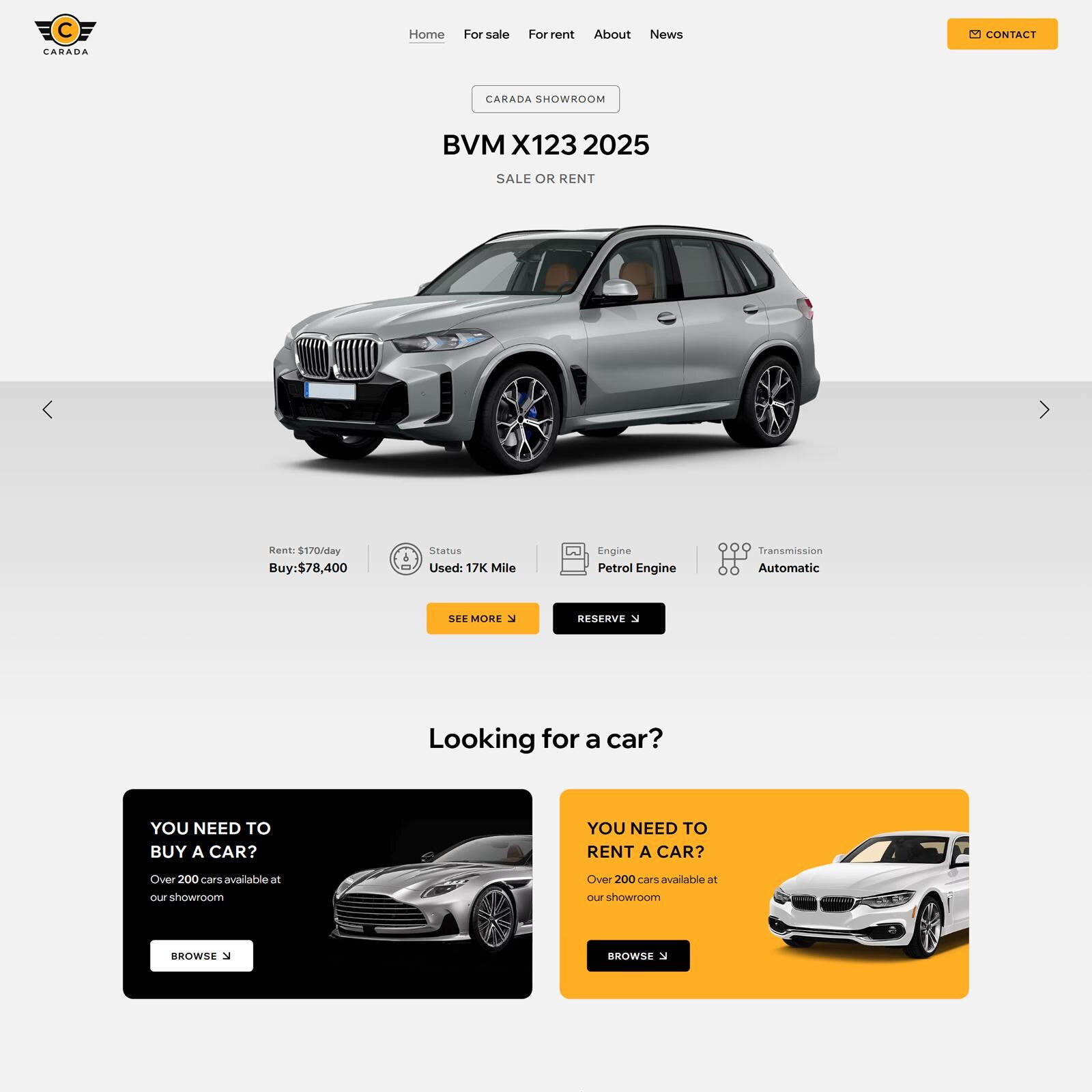 Wix Template for Car Dealerships and Showrooms (car Sales/rental ...