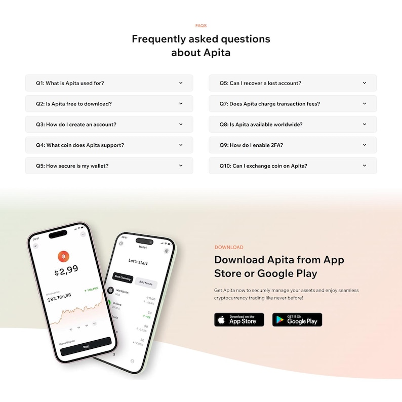 Wix Template for Mobile App Landing Page | Modern Web Design | Apita ...