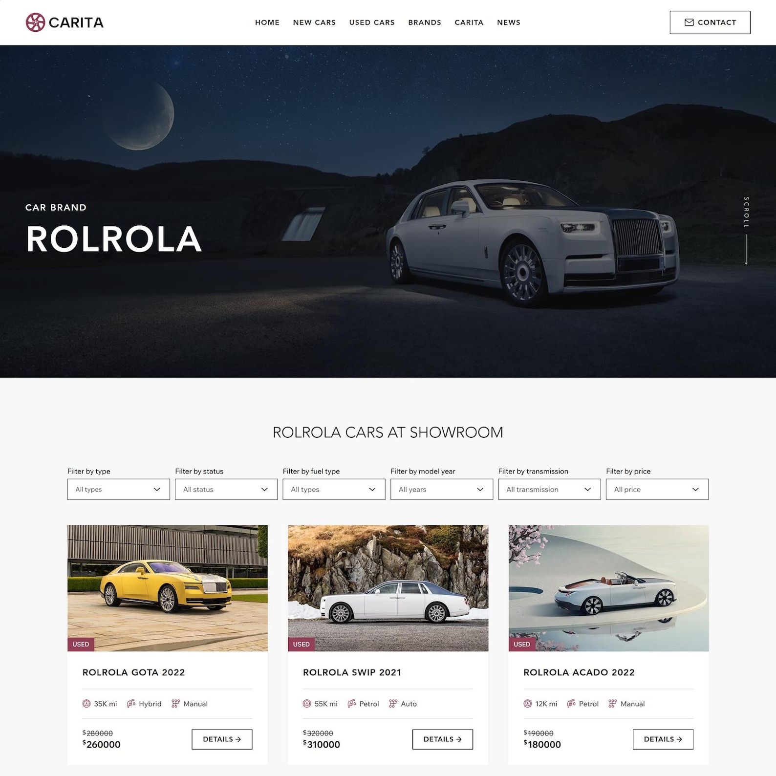 Wix Template for Car Dealer or Car Showrooms | Modern & Luxury Web ...