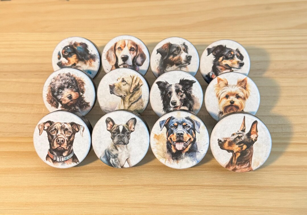 Dog Knobs Set of 12 - Etsy