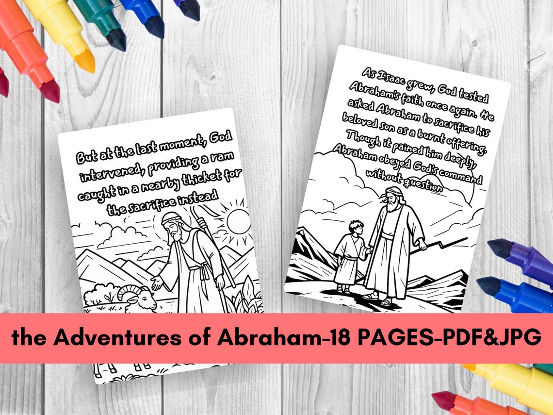 Abraham Bible Story Coloring Pages: Christian Kids Activity (printable ...