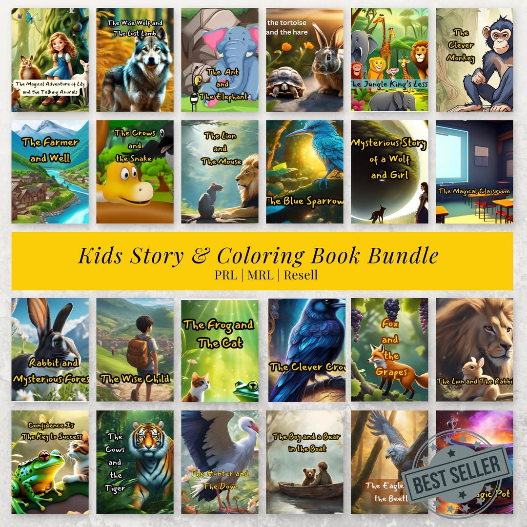 Kids Story & Coloring Book Bundle | 40 Ebooks | PLR Pack |children's ...