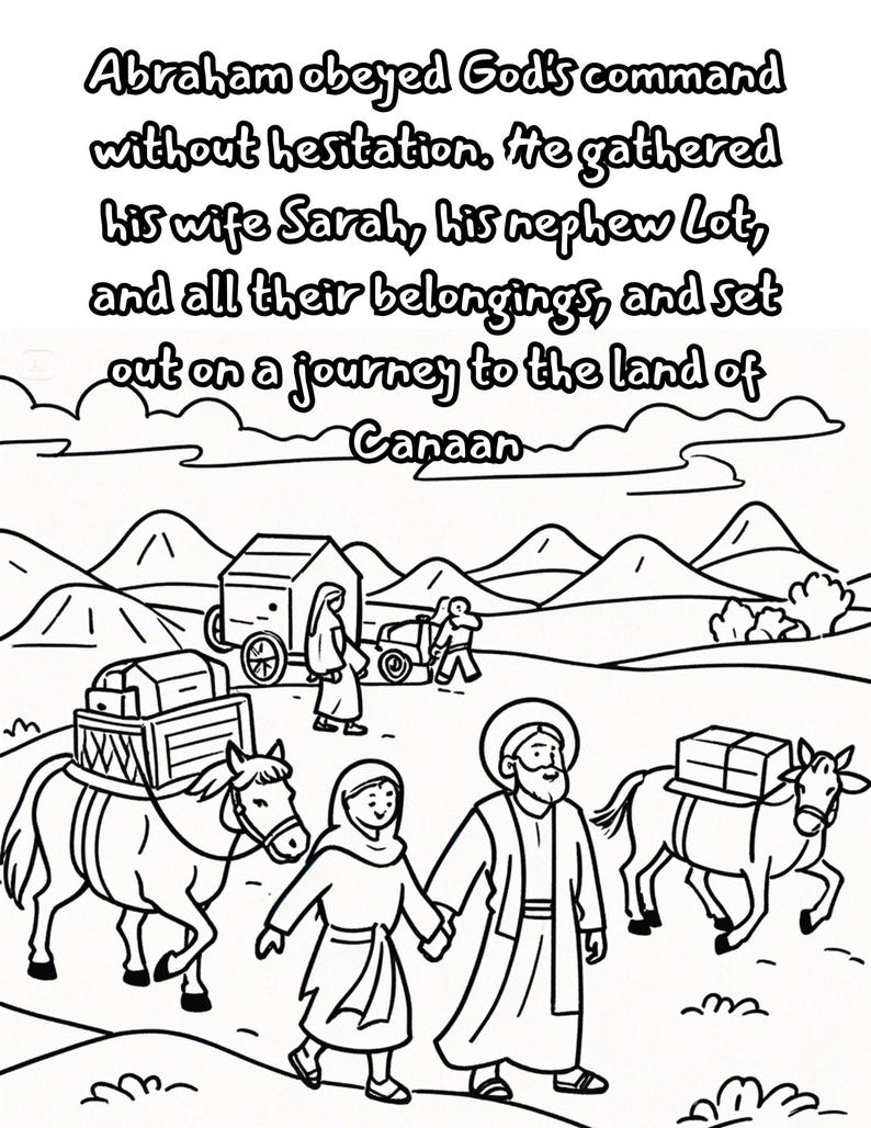 Abraham Bible Story Coloring Pages for Kids Christian Printable ...