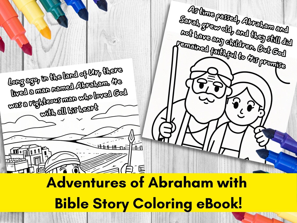 Abraham Bible Story Coloring Pages: Christian Kids Activity (printable ...