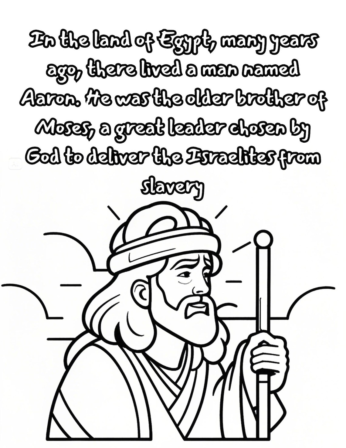 Aaron & Moses Bible Story Coloring Book: Christian Printable (PDF) - Etsy
