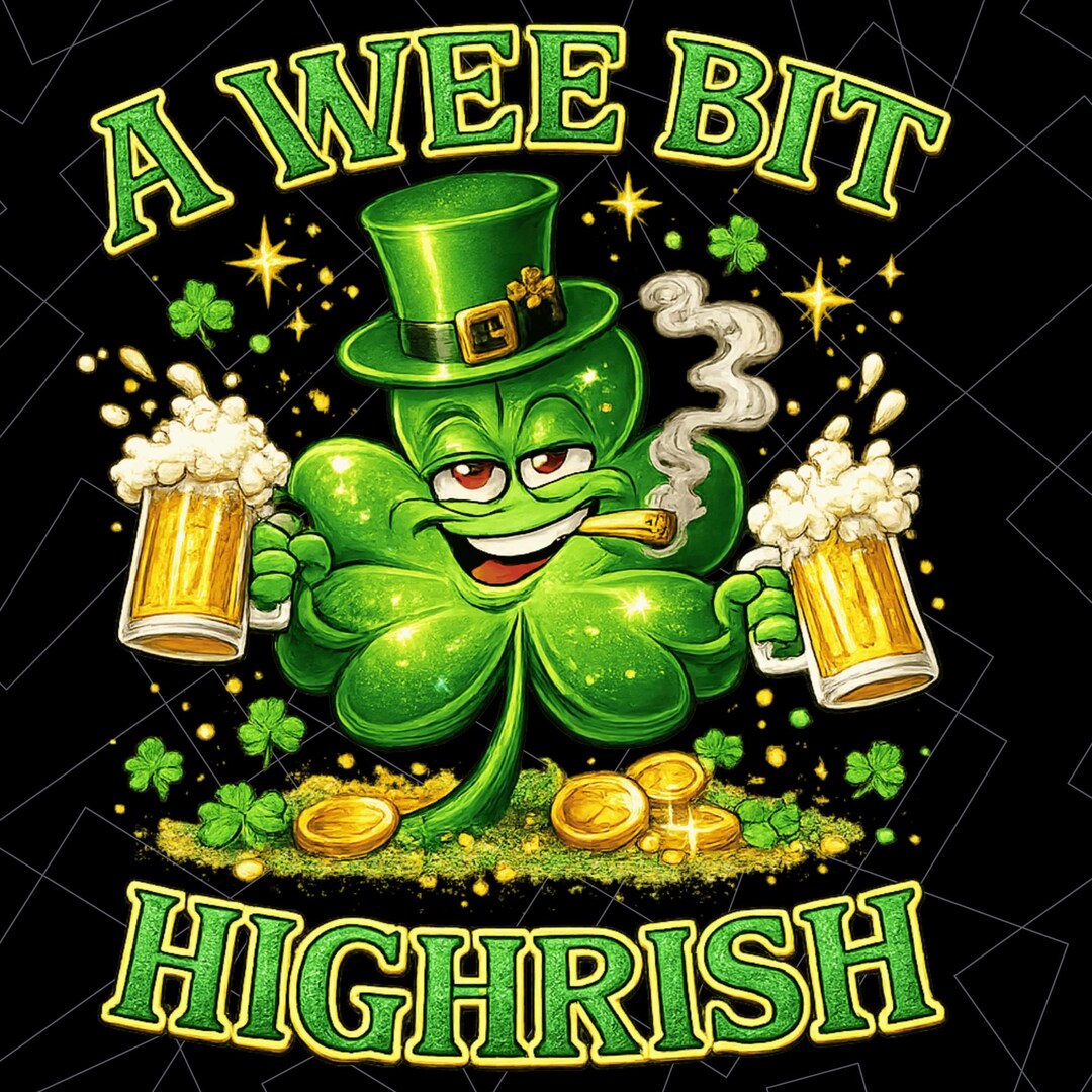 A Wee Bit High-rish PNG: Funny St Patricks Day PNG, Saint Patty’s Day ...