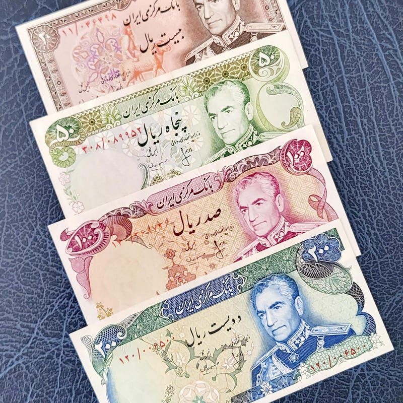Banknotes Pahlavi - Etsy