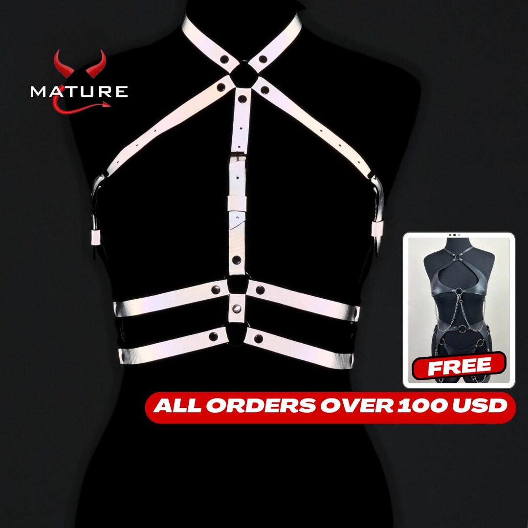 Women's Glow in the Dark Chest Harness, Reflective Body Belt, Harness ...