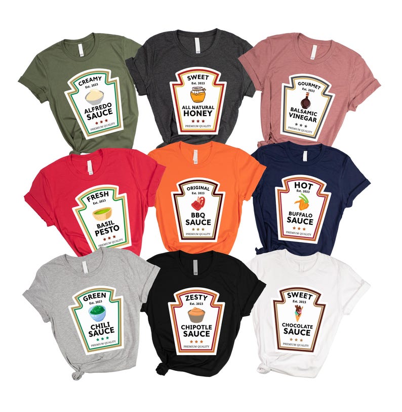 Group Condiment Shirt, Matching Condiment Halloween Costume Party Shirt ...