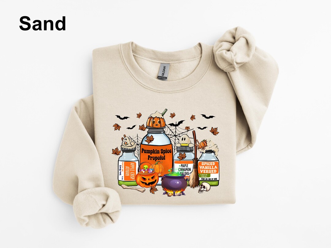 Halloween Nurse Sweatshirt, Halloween Nurse Pills Shirt, Halloween ICU ...