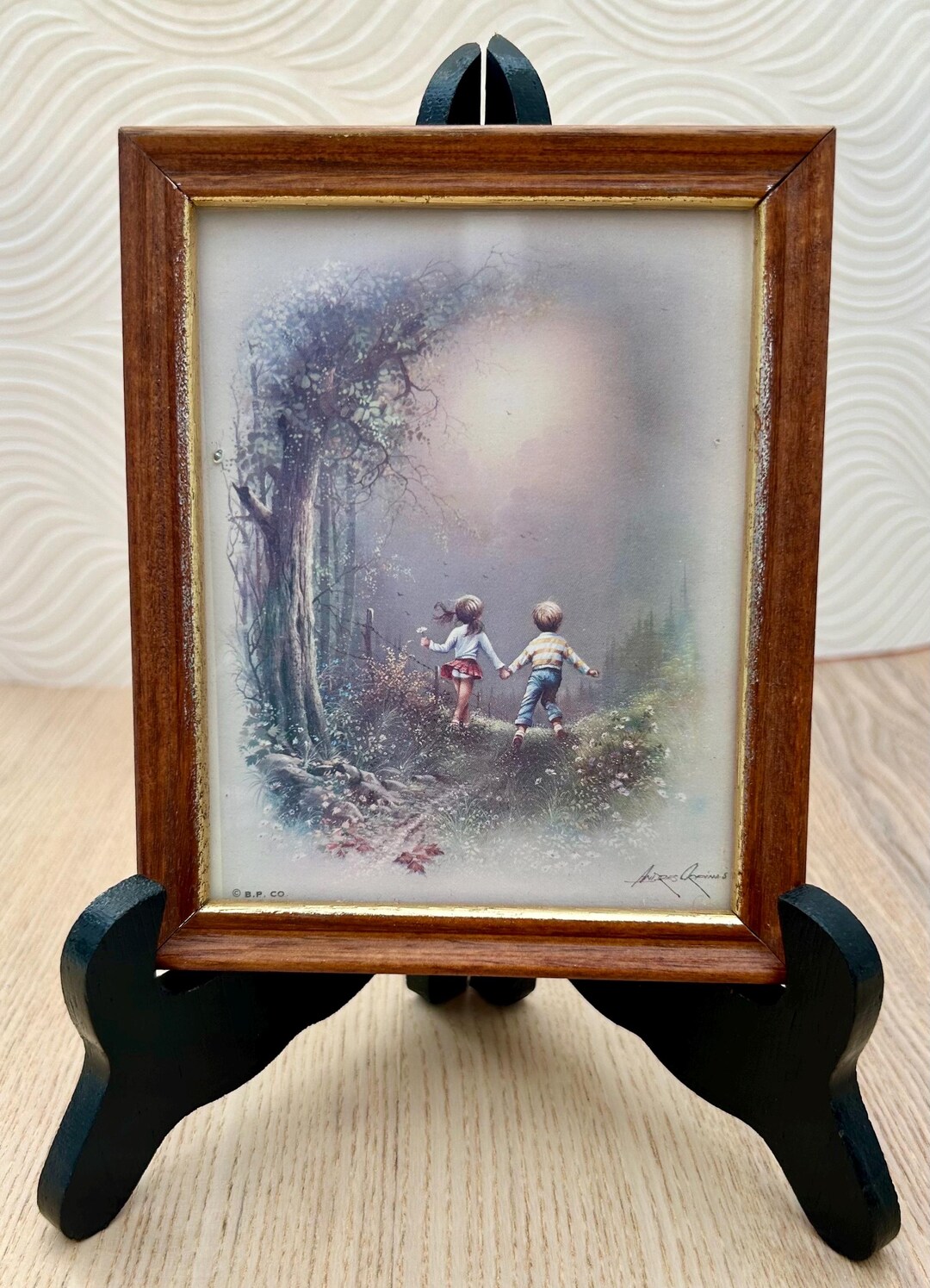 Vintage Print Created by Artist Andres Orpinas two Little Children Are ...