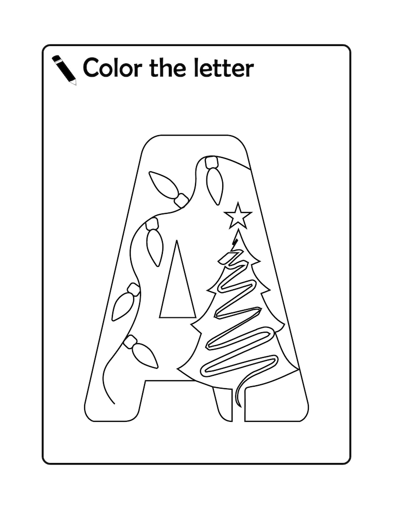 Alphabet to Color/christmas Alphabet/coloring Books for Small Children ...