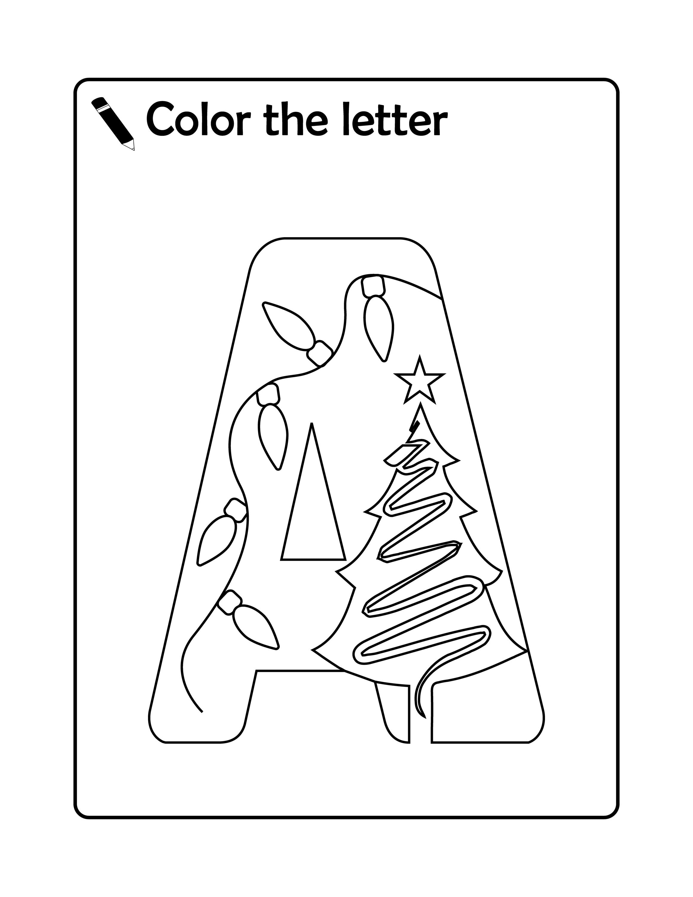 Alphabet to Color/christmas Alphabet/coloring Books for Small Children ...