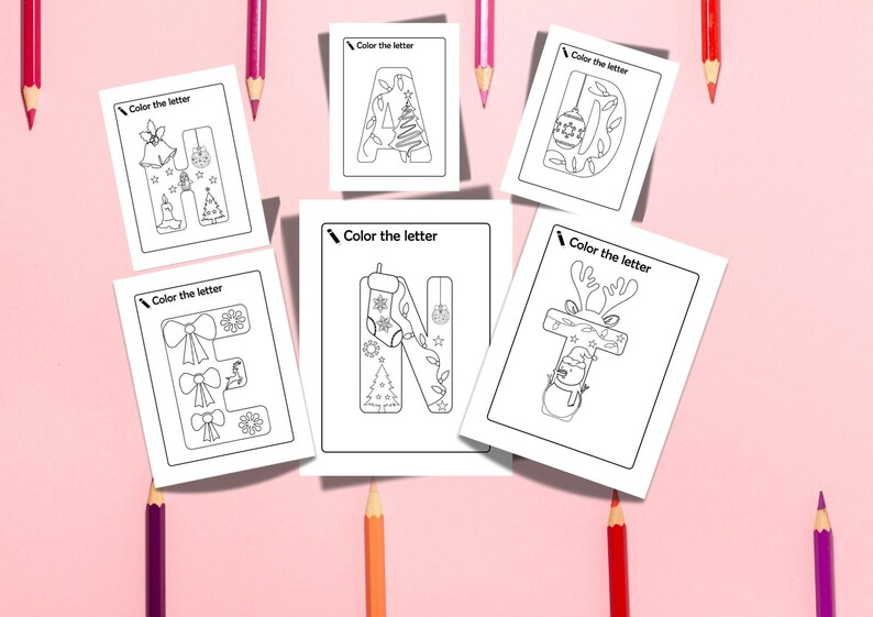 Alphabet to Color/christmas Alphabet/coloring Books for Small Children ...