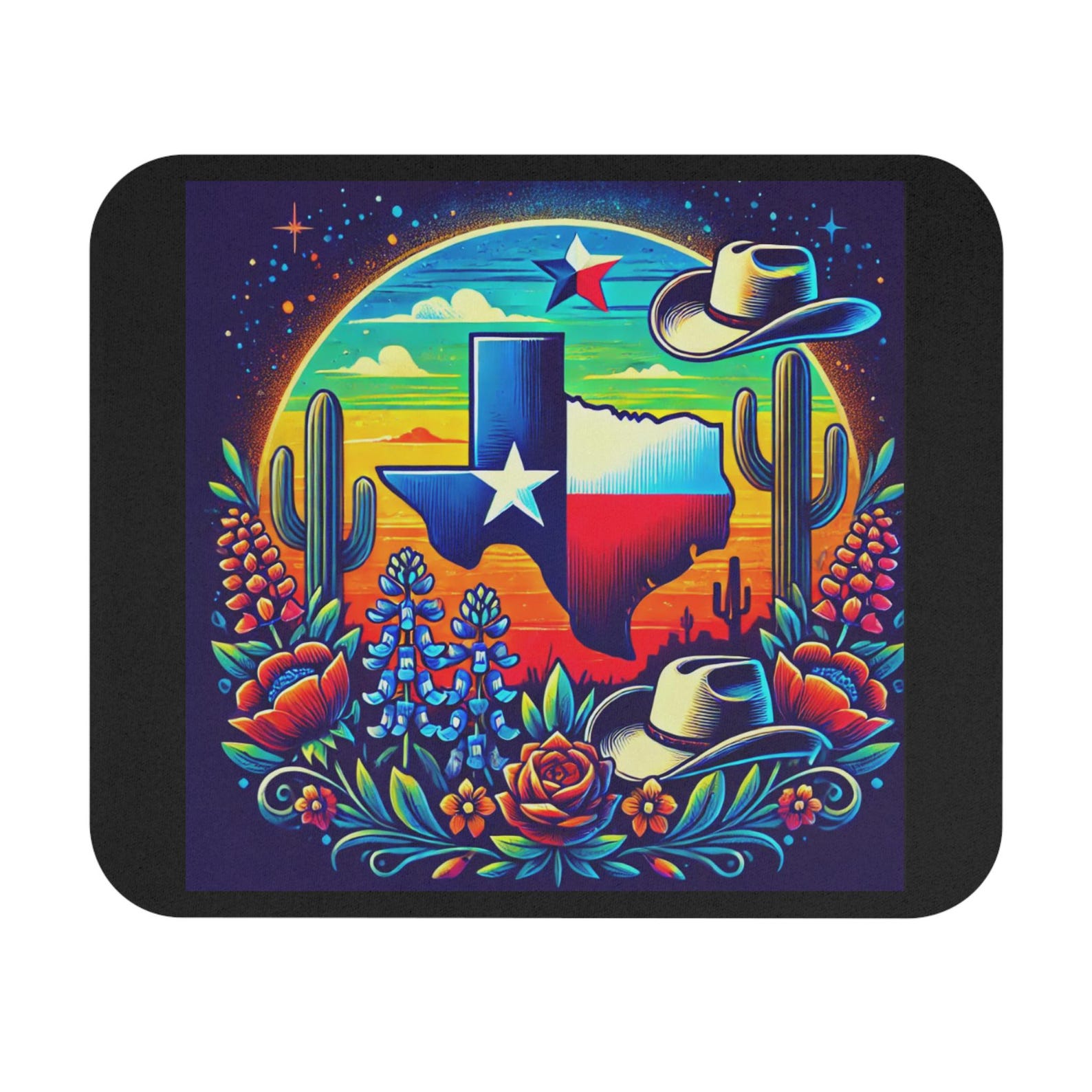 Colorful Texas Themed Mouse Pad, Lone Star State Office Desk Accessory ...
