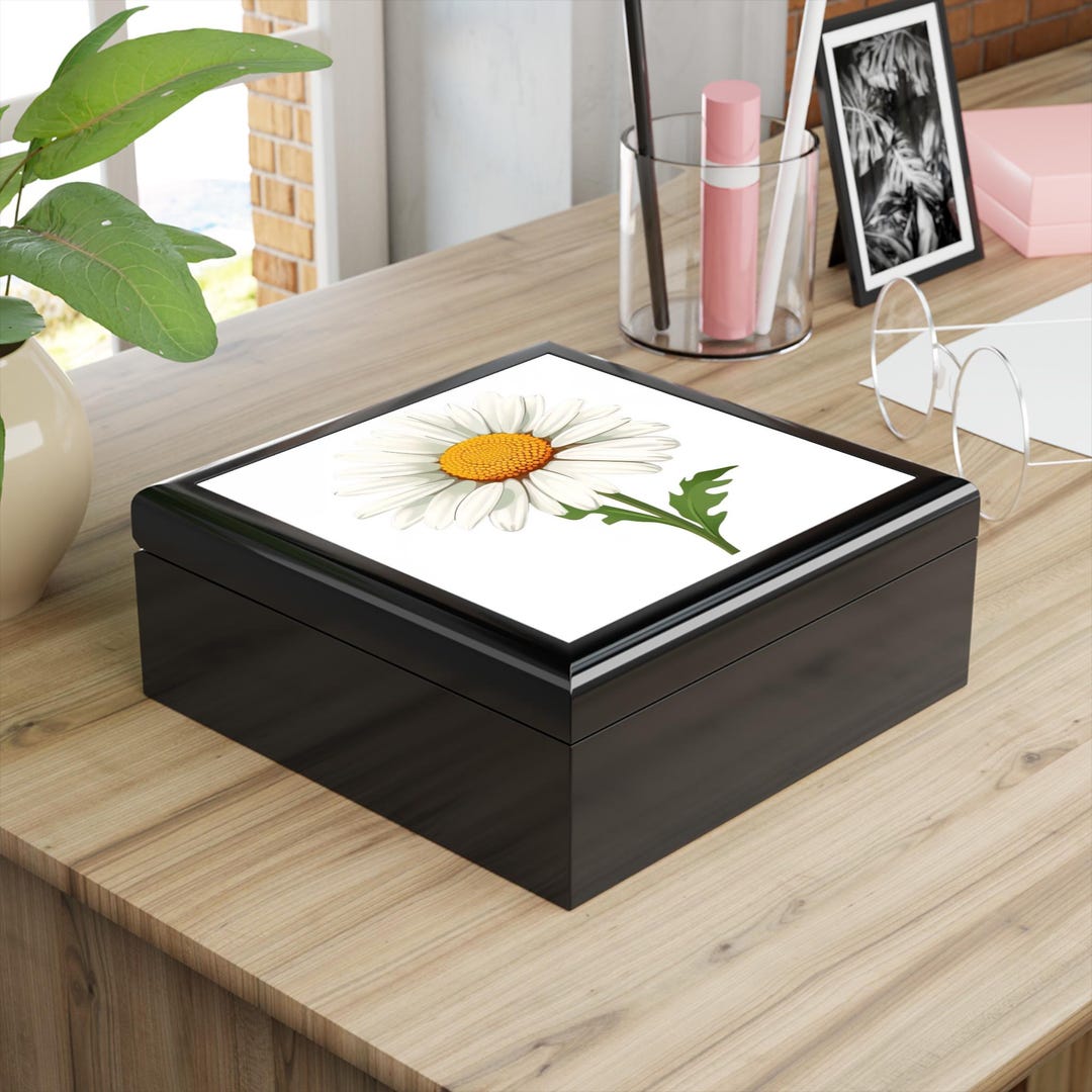 Daisy Jewelry Box, Nature-inspired Wooden Organizer, Gift for Her ...
