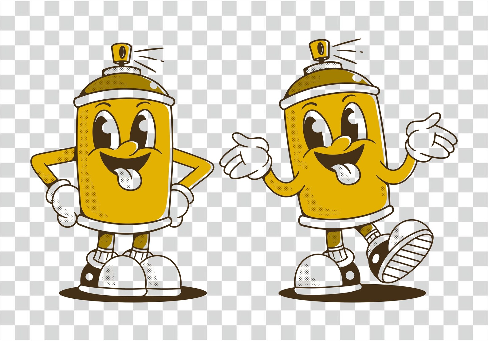Spray Paint Can Character in Two Different Pose - Etsy