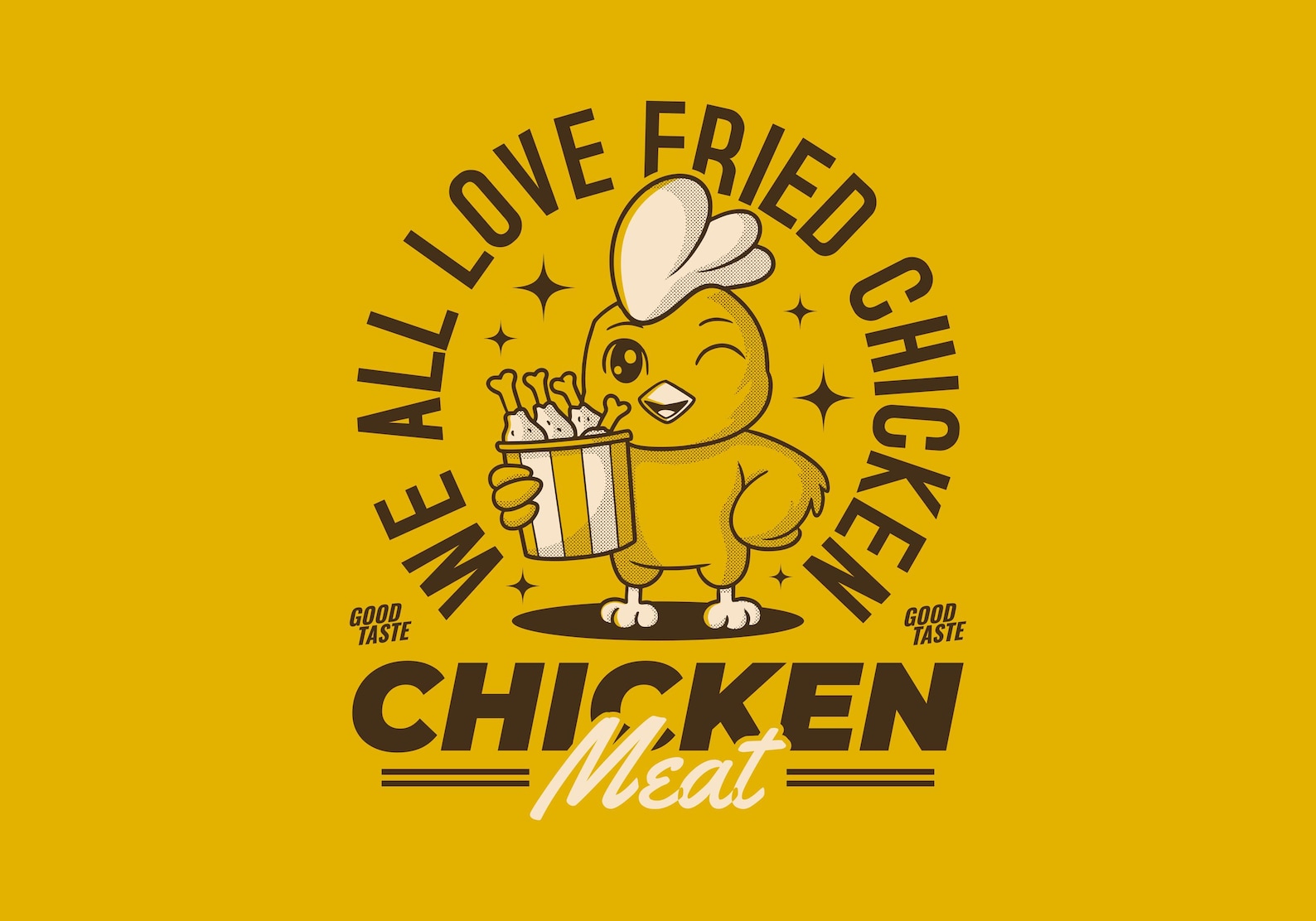 Retro Chicken Mascot Character Illustration Design - Etsy