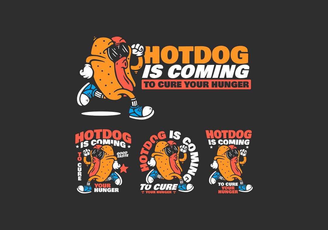 Running Hot Dog Character - Hot Dog is Coming - Etsy