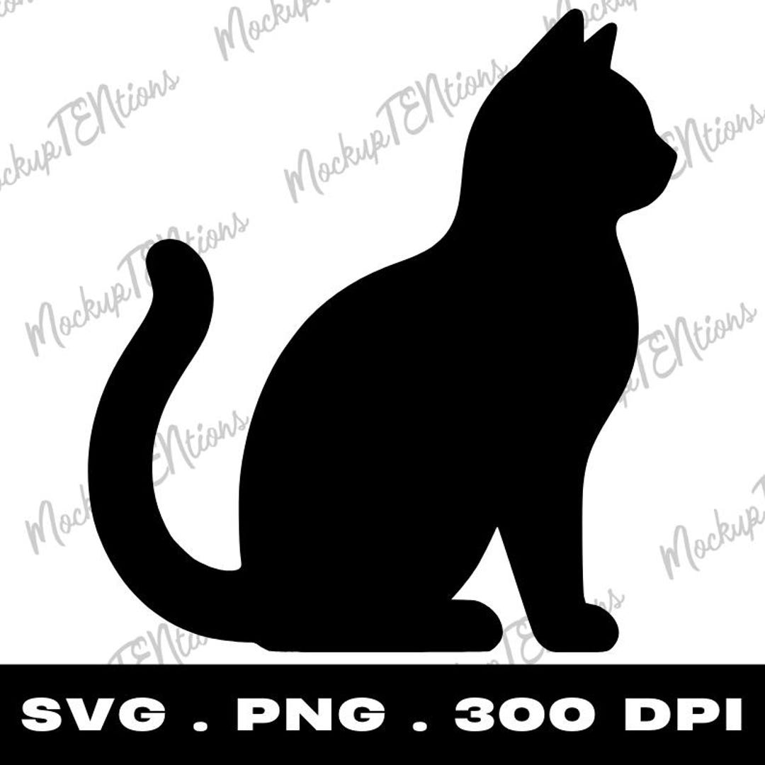 Cat Silhouette, Cat SVG, Cat Graphic, Cat PNG Clipart, Cat Clipart, Cat ...