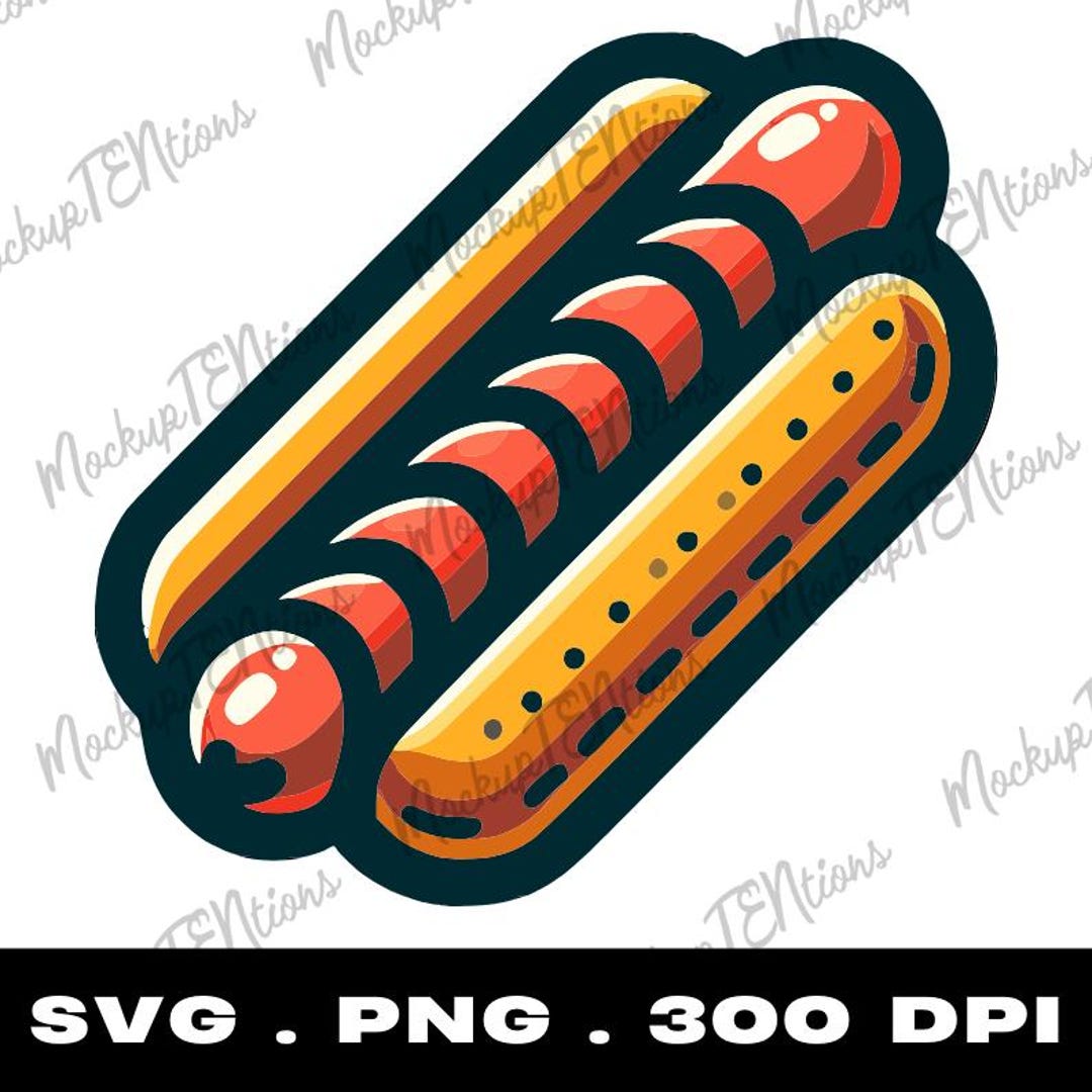 Hot Dog SVG, Hot Dog Graphic, Hot Dog PNG Clipart, Fast Food, Hot Dog ...