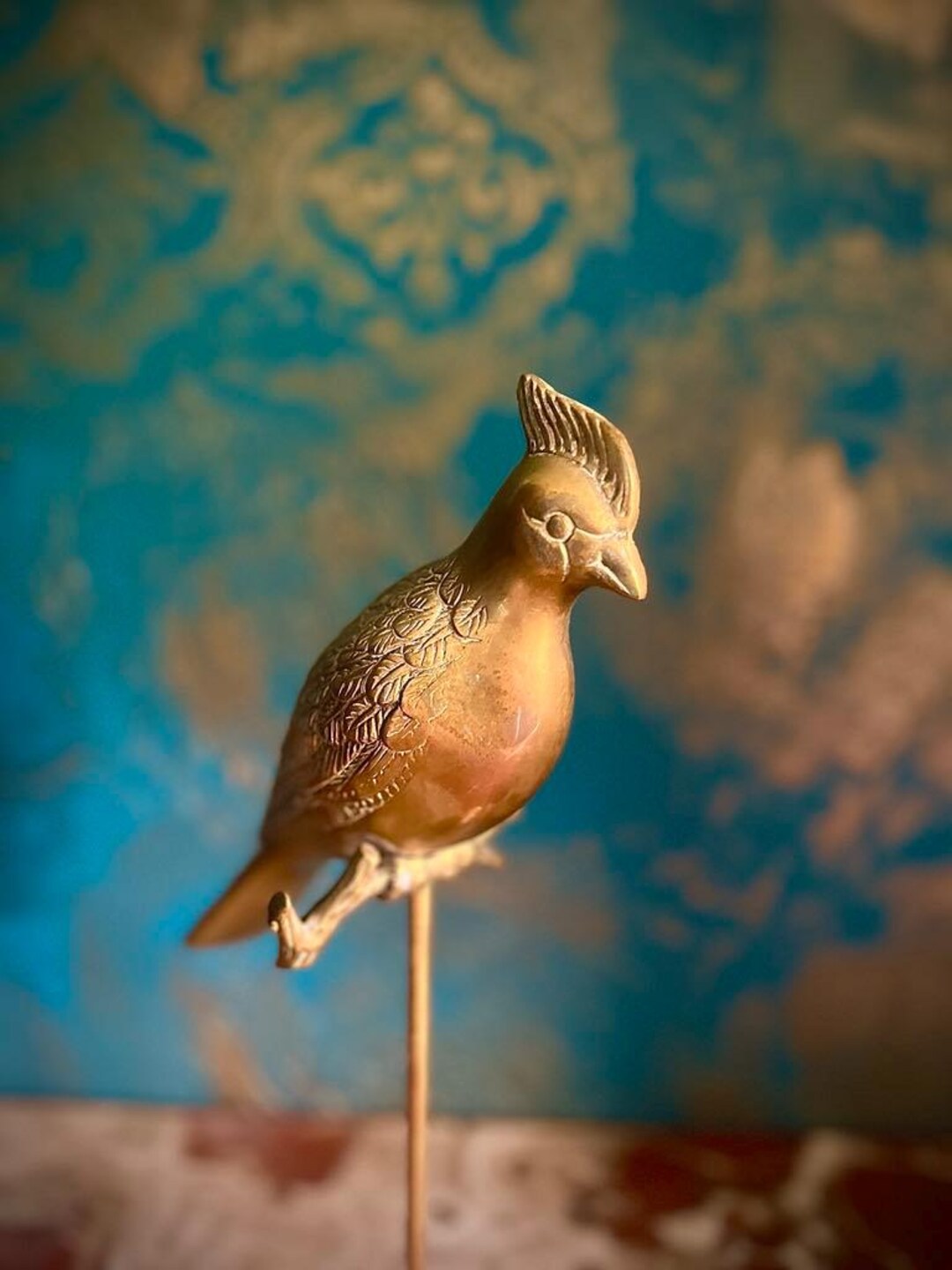 Vintage Solid Copper Cockatoosculpture-kakadu Bird on Stand-35 Cm Tall ...