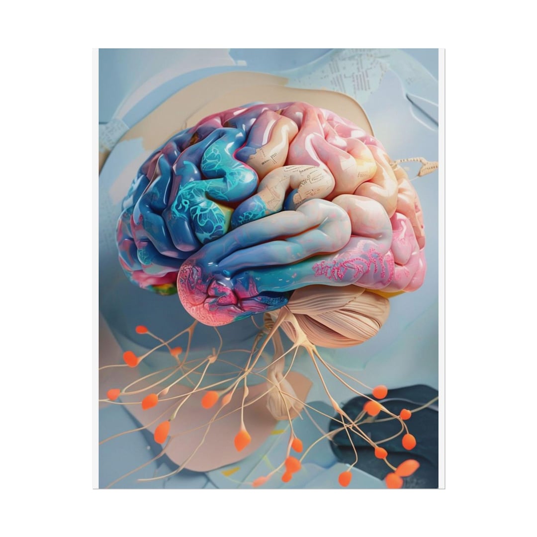 Mental Health Brain Wall Art Rolled Posters, Inspirational Room Decor ...