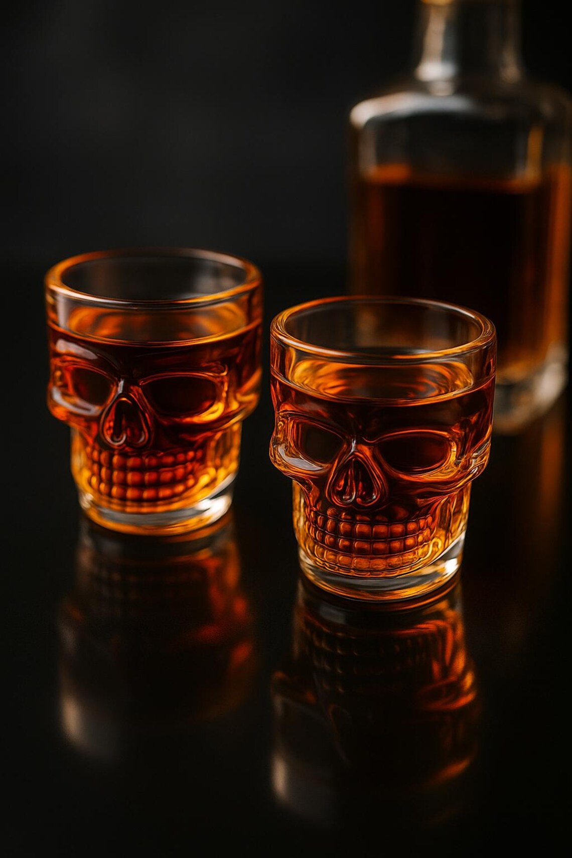 Crystal Skull Shot Glasses: Gothic Halloween Barware Set (45ml/1.5oz ...