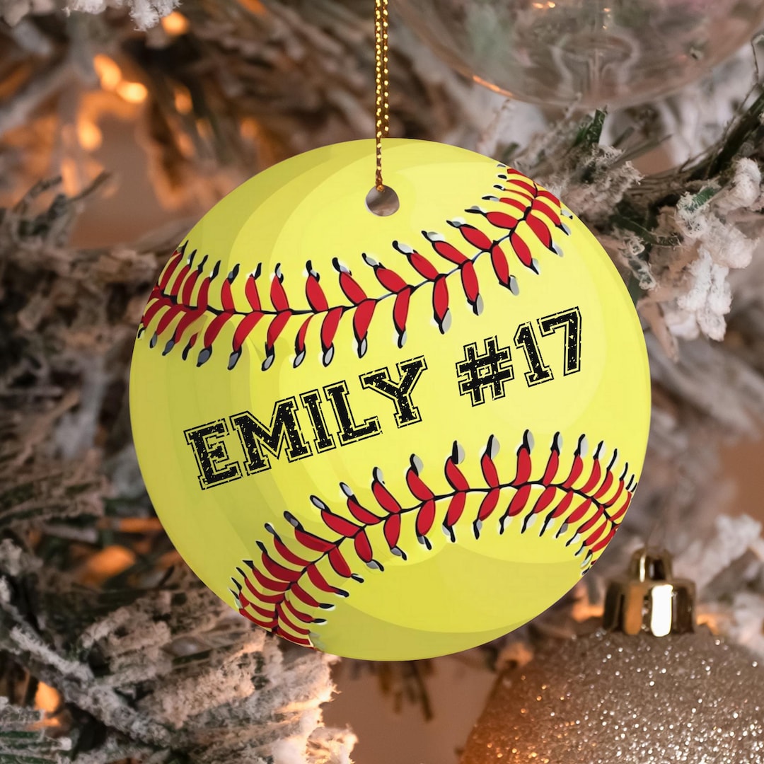 Personalized Softball Christmas Ornament, Custom Holiday Gift for ...