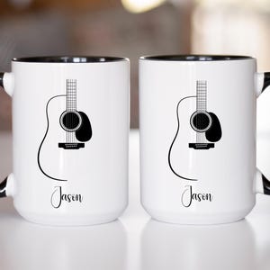 Guitarist Mug Custom Guitar Player Coffee Cup, Personalized Musician ...