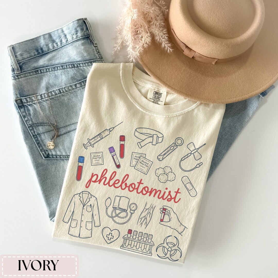 Comfort Colors Phlebotomist Shirt, Phlebotomy Tech Gift Tee, Blood Draw ...